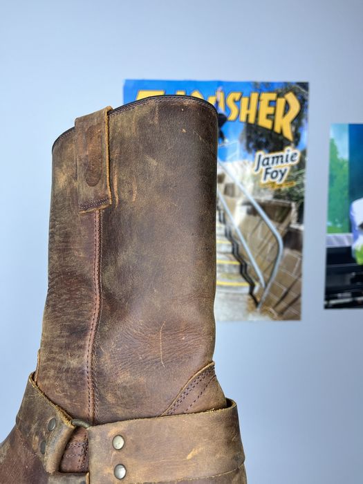 Vintage high western boots worn to perfection cowboy fade leather | Grailed