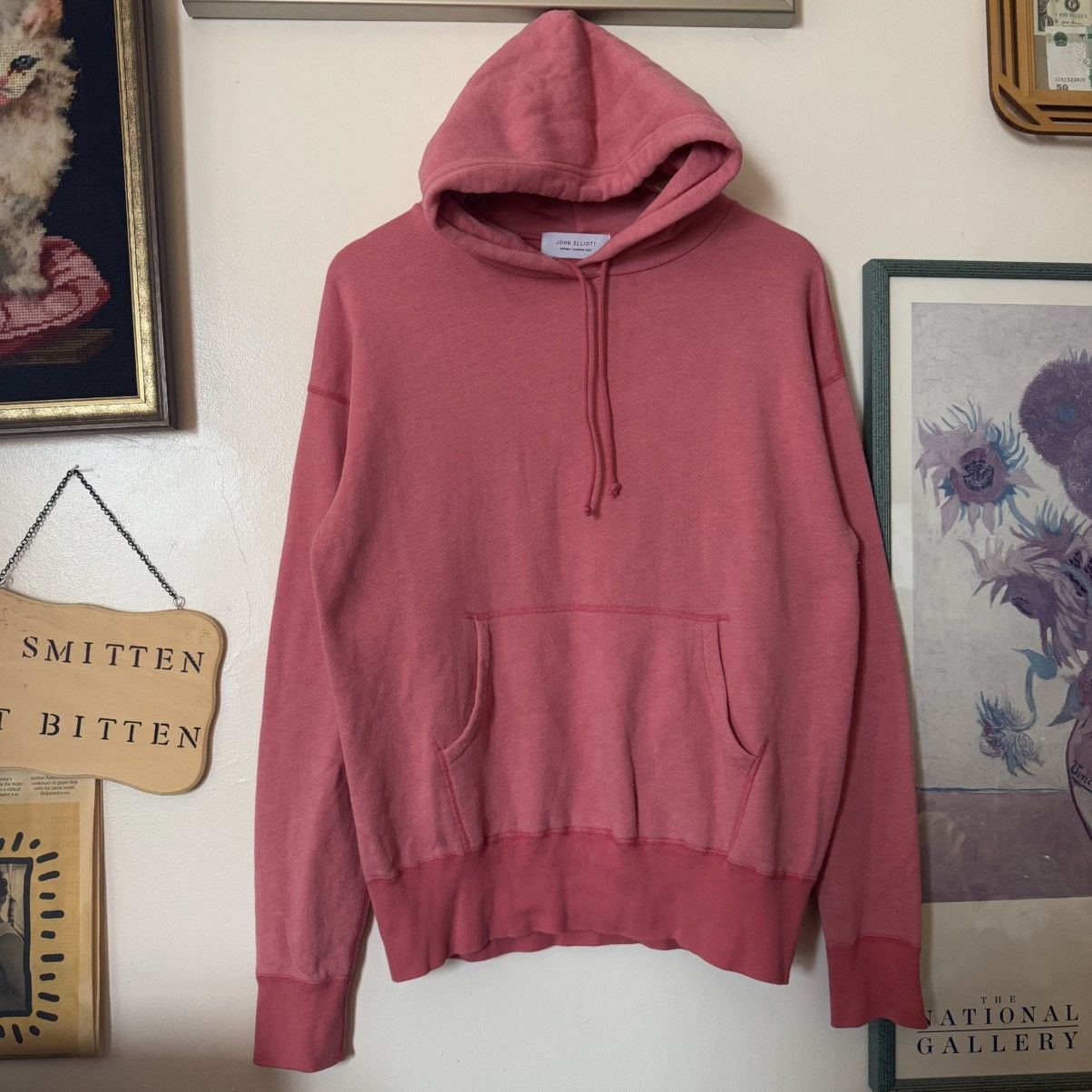 John Elliott S/S 2018 John Elliot made in USA pink cotton/poly hoodie ...