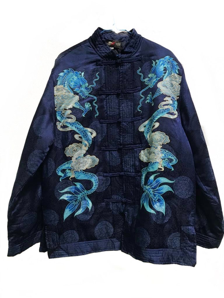 Japanese Brand Dragon Print mandarin jacket | Grailed