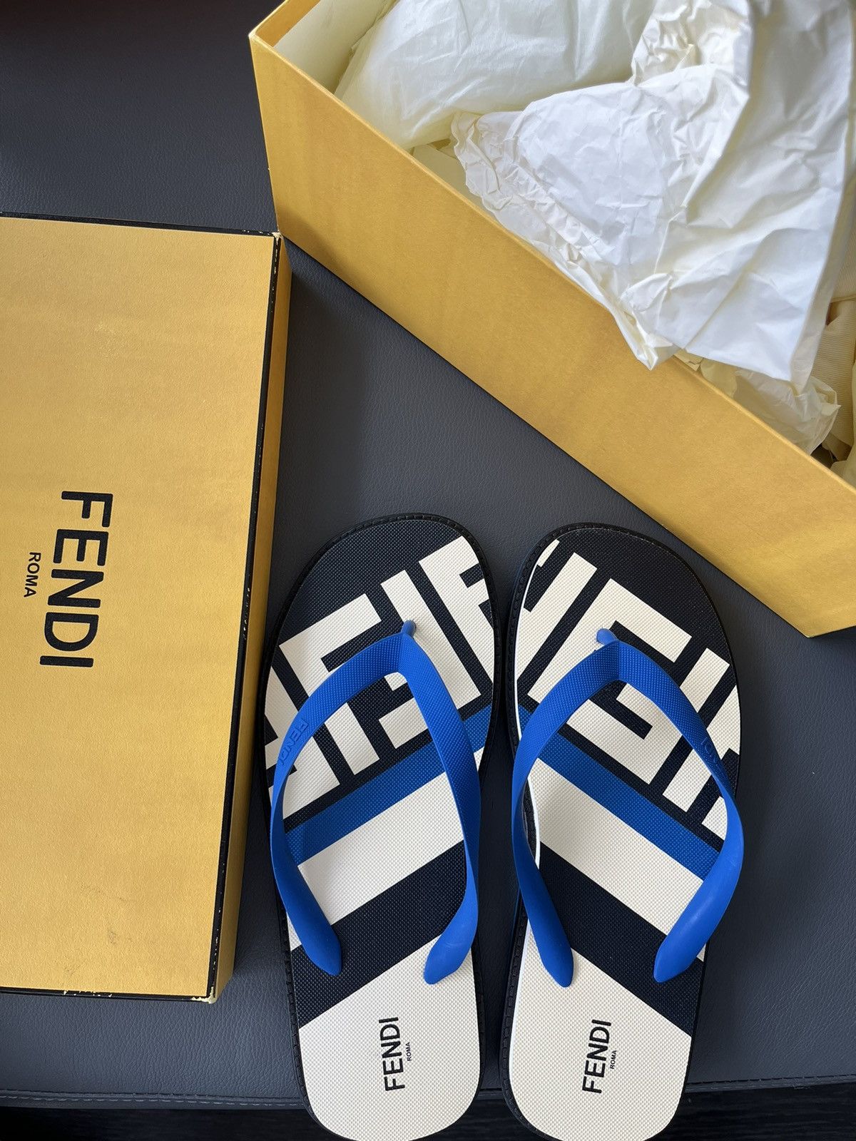 Fendi Rare NEW Limited Edition Fendi Logo Slides Flipflop Slip-on | Grailed