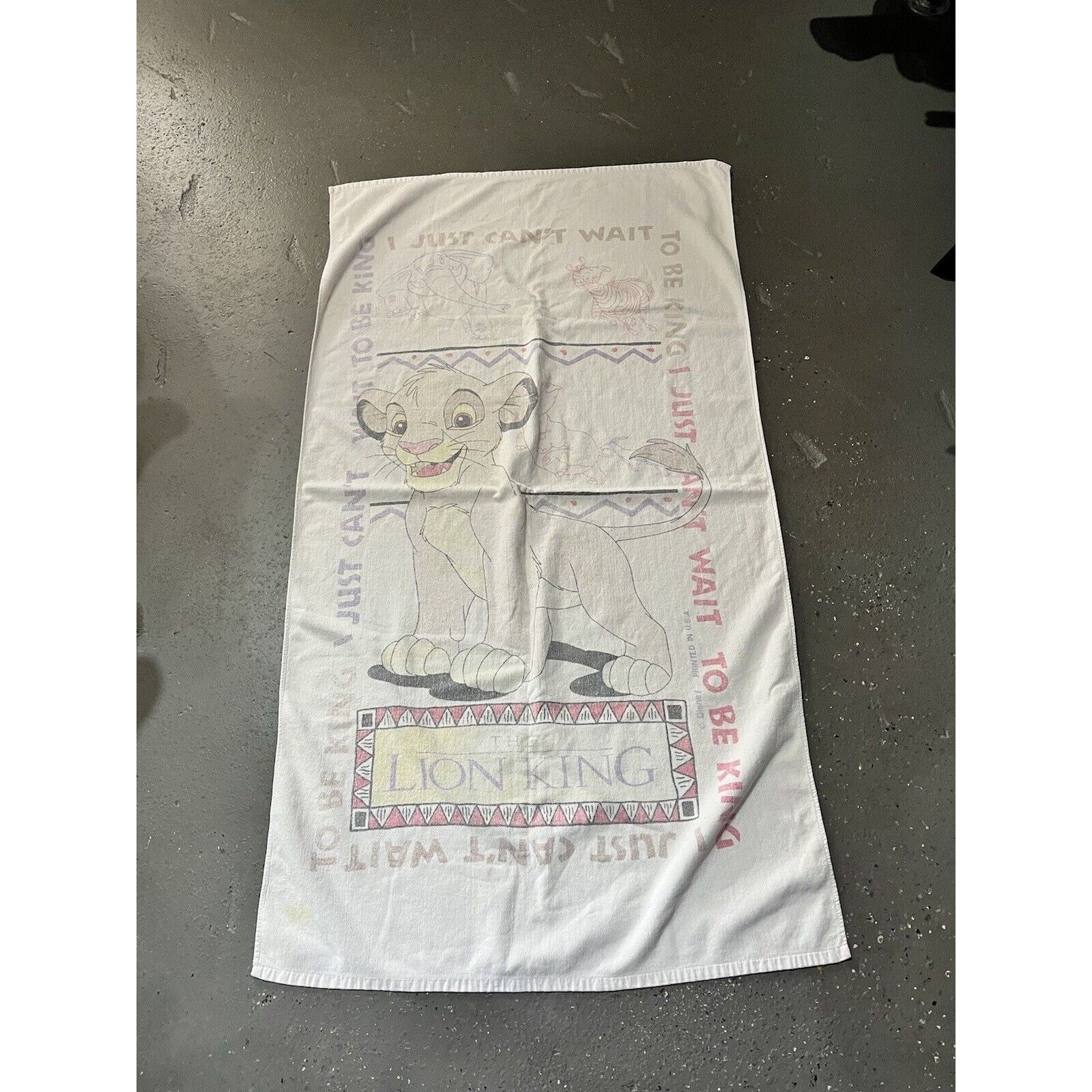 Disney Vintage 90s Disney's The Lion King Simba Bath Towel | Grailed