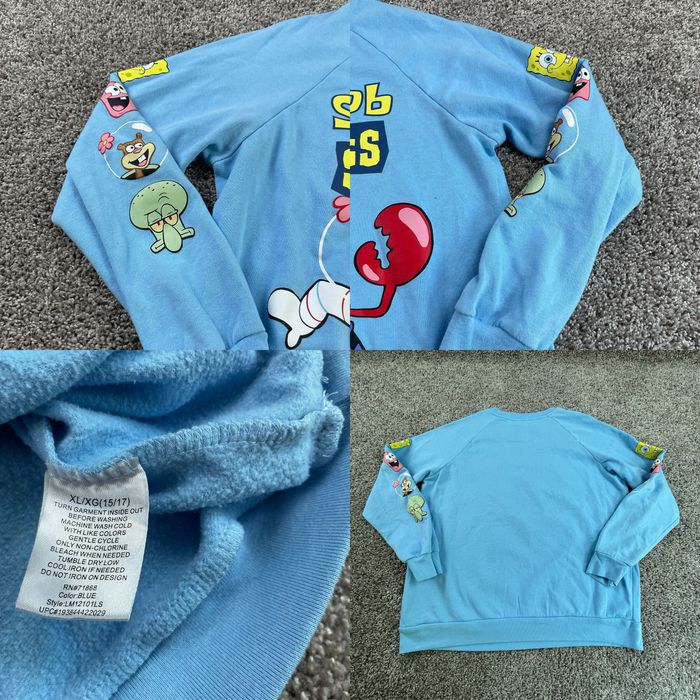 Nickelodeon Spongebob Squarepants Sweater Girls Extra Large Blue ...