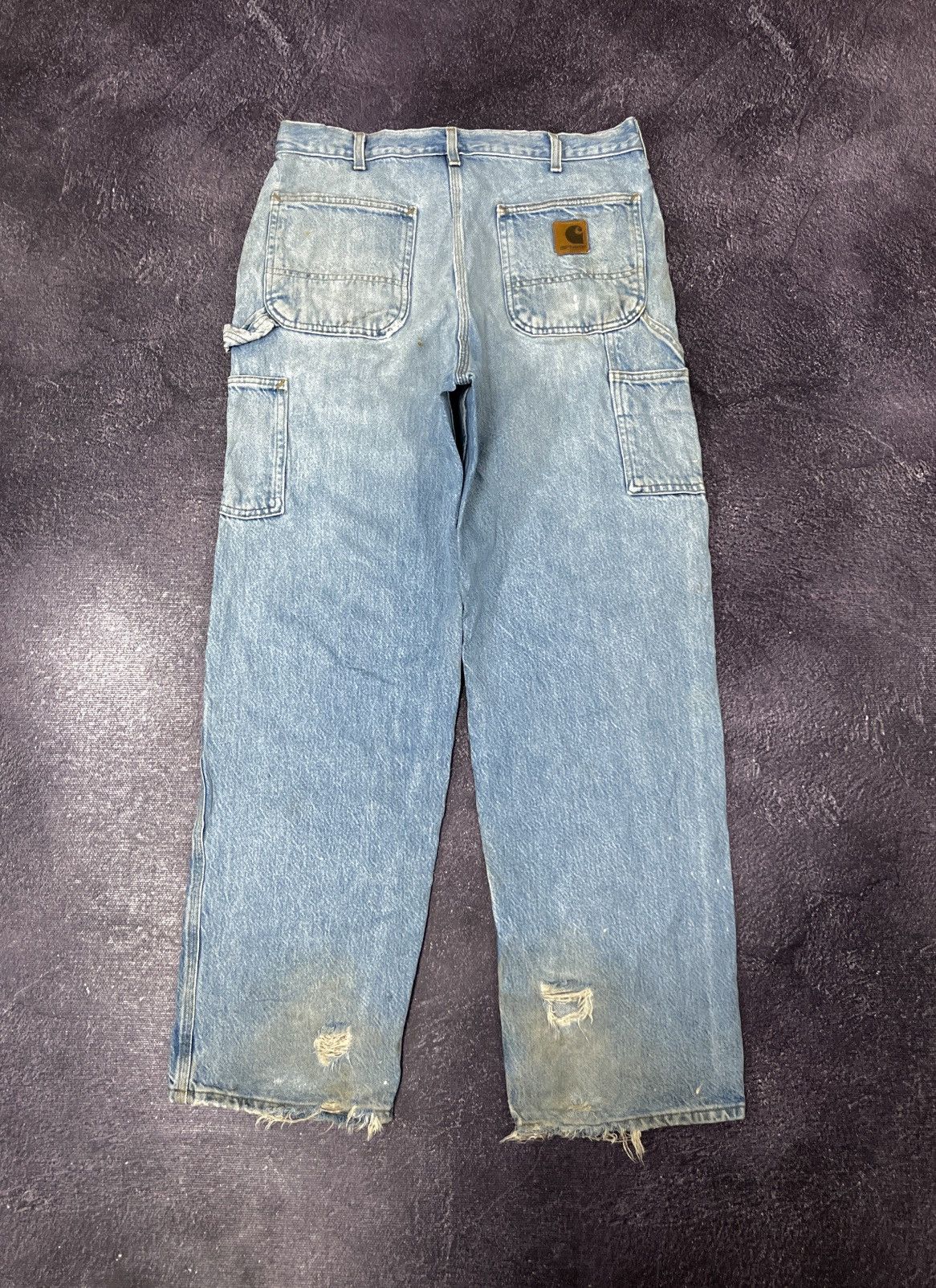Vintage Vintage 90s Carhartt Y2K Faded Light Blue Work Baggy Jeans | Grailed