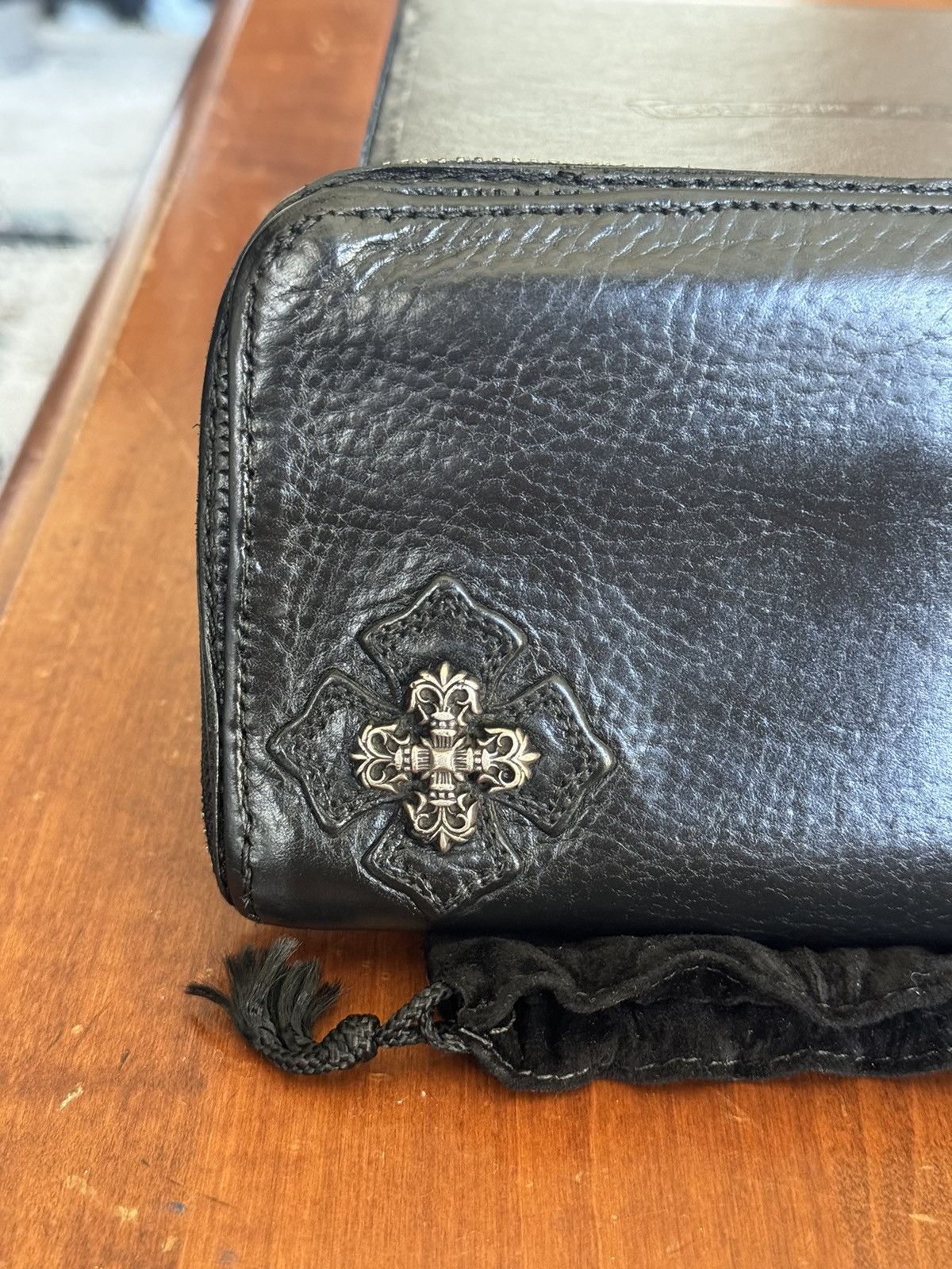 Chrome Hearts Chrome Hearts Zipper Wallet with Cross and Scroll | Grailed