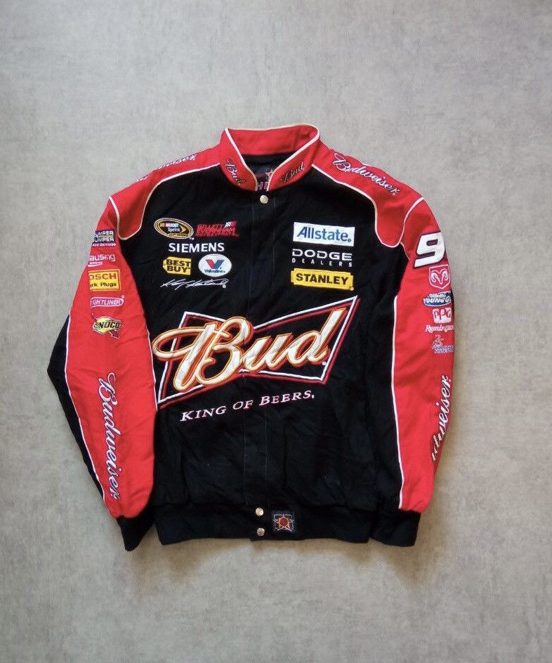 Budweiser × NASCAR Budweiser Bud Vintage Nascar Racing Jacket Y2K | Grailed
