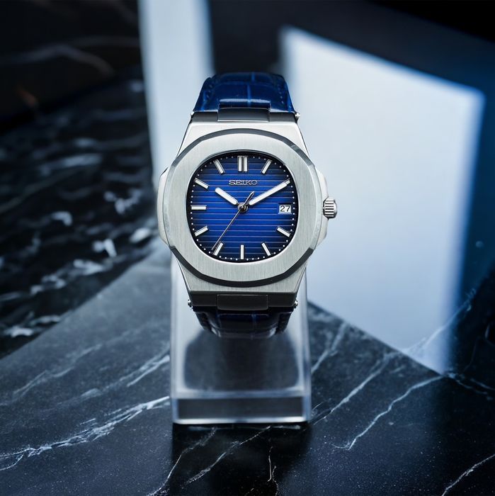 Seiko Seiko Mod NH35 Nautilus Blue Dial 5711 Custom Watch Steel | Grailed