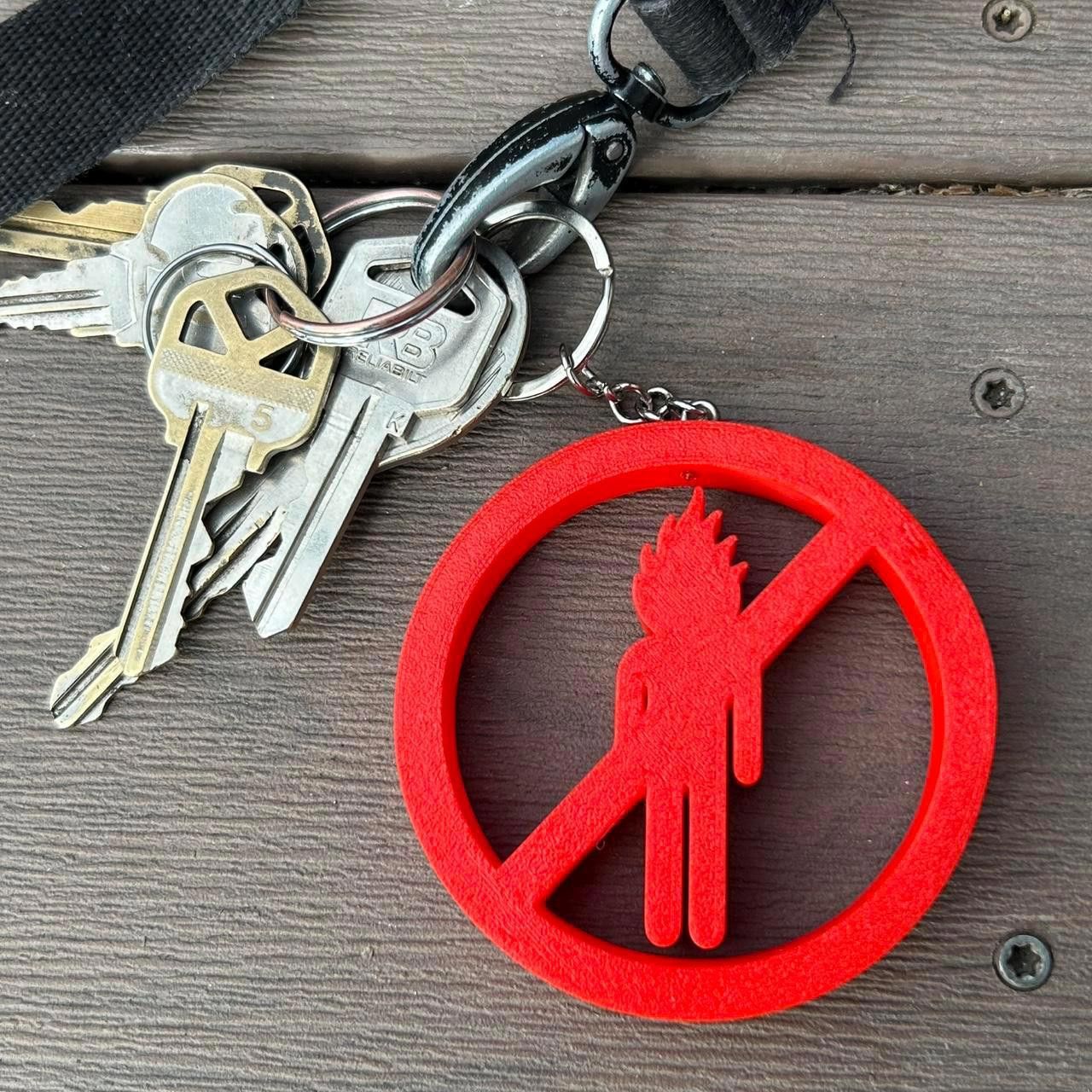 Designer Travis Scott La Flame keychain NO BYSTANDERS custom charm ...