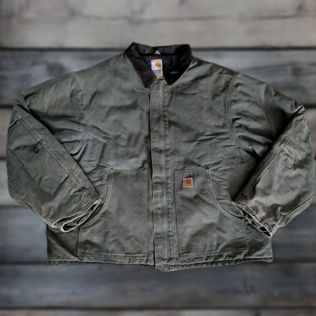 Carhartt VINTAGE Carhartt Jacket 3XLT Mens MOS Green Corduroy Collar ...