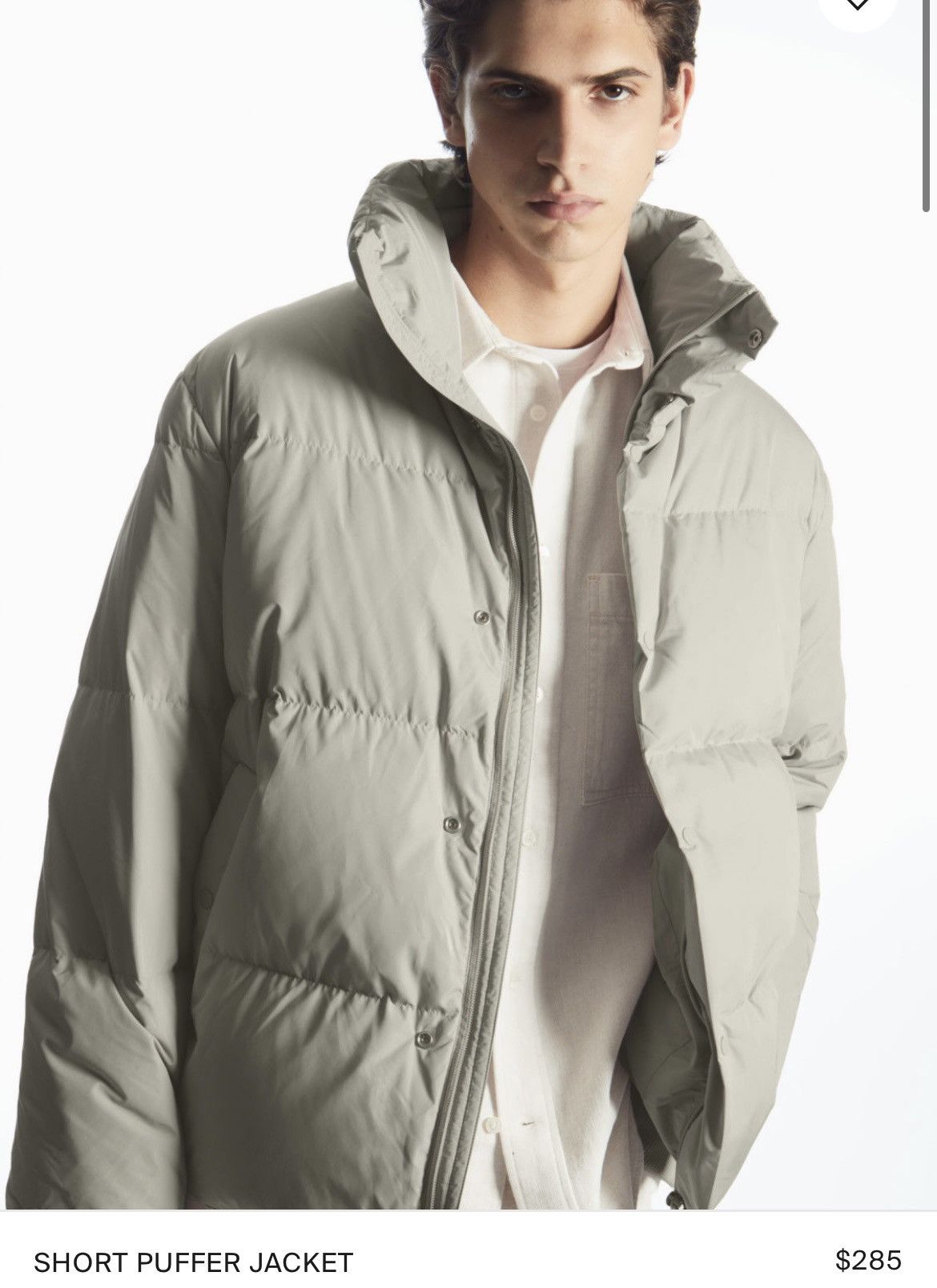 Cos COS Puffer Down Jacket in Light Grey / Beige | Grailed