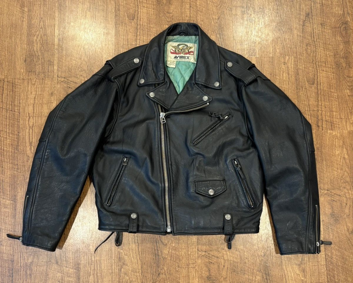 Avirex Vintage Avirex Leather Jacket Mens XL Pocket Motorcycle | Grailed