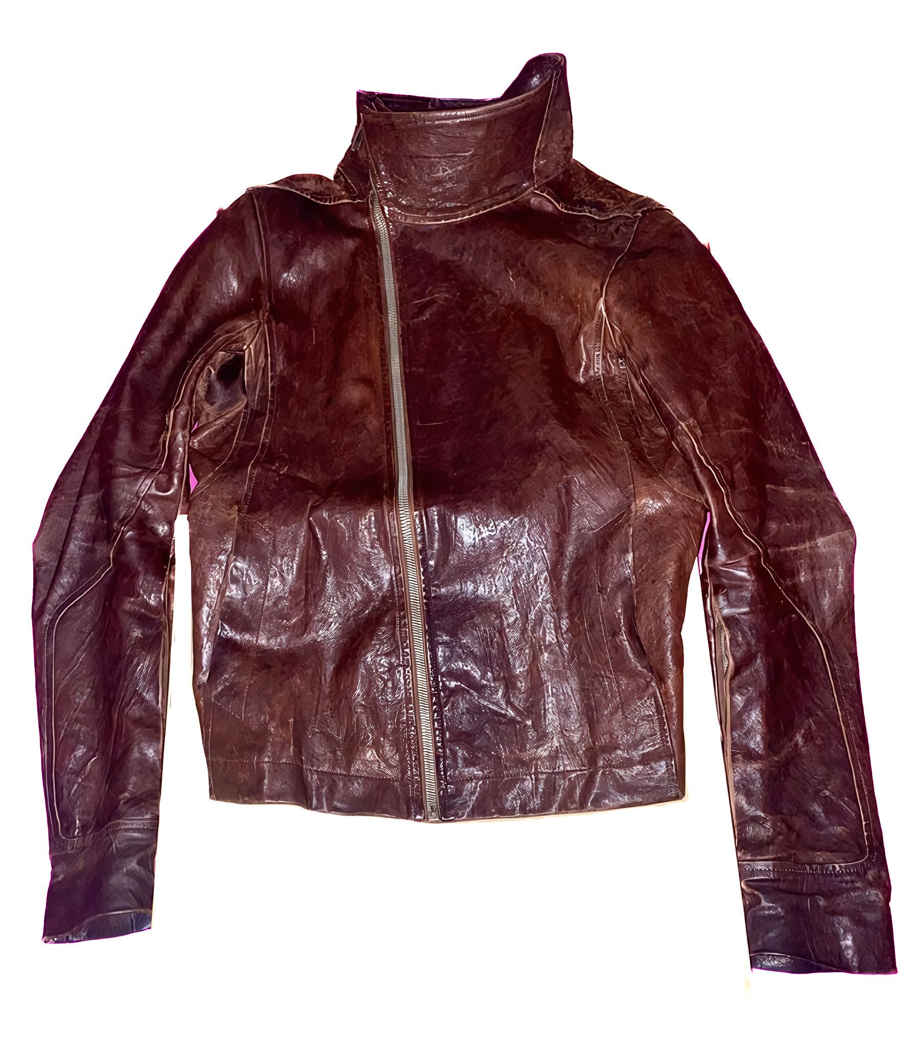 Rick Owens HIGH NECK LEATHER BIKER JACKET | Grailed