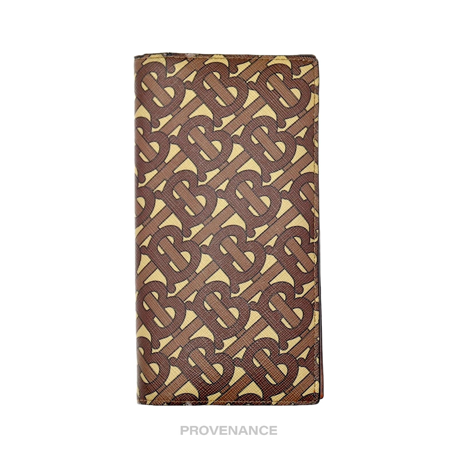 Burberry 🔴 Burberry Long Wallet - TB Monogram E-Canvas Bridle Brown ...