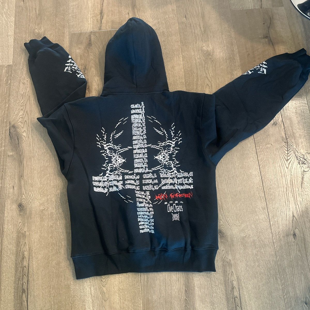 Ken Carson Ken Carson A Great Chaos Zip up hoodie tour merch Size Large | Grailed