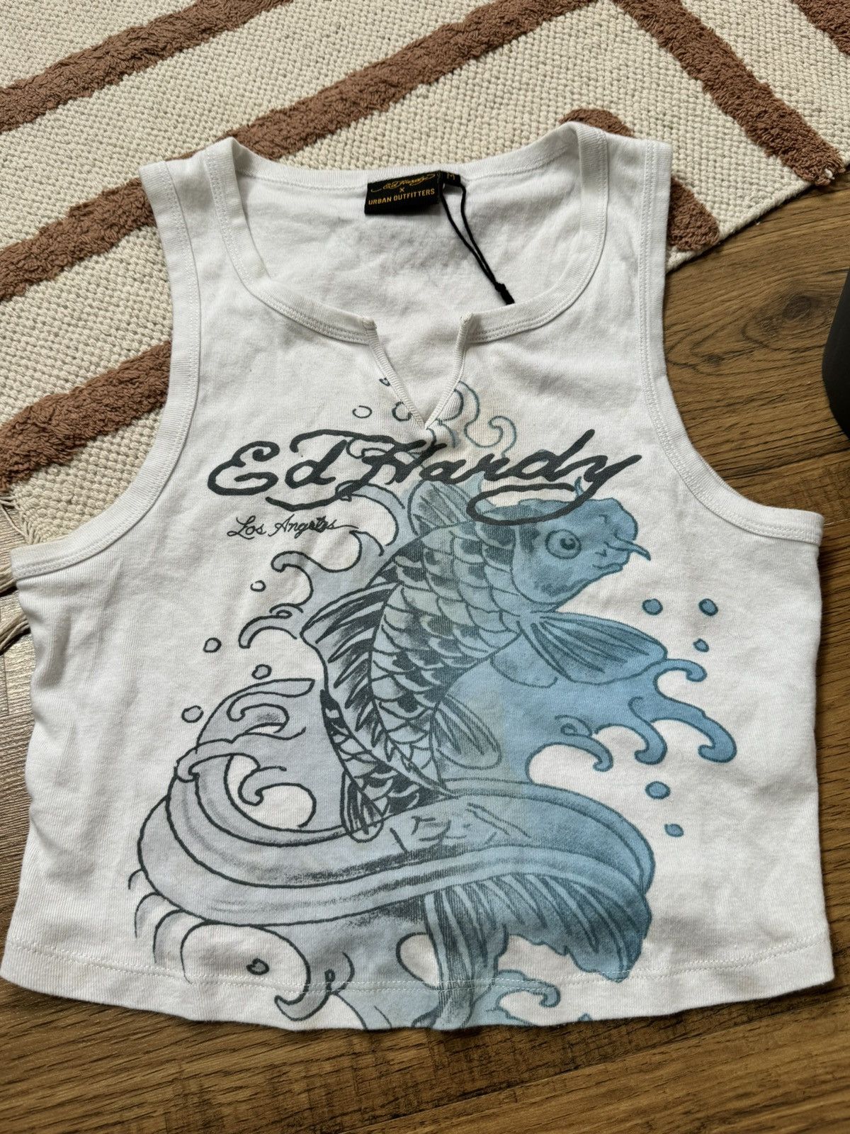 Urban Outfitters ED HARDY x URBAN OUTFITTERS FISH Y2K CROP TOP | Grailed