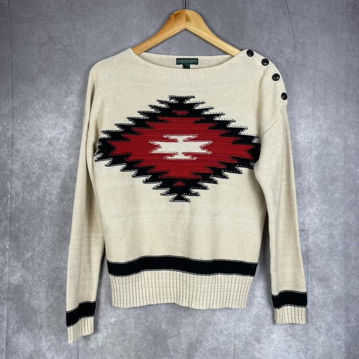 Polo Ralph Lauren Womens Ralph Lauren Southwestern Print Knit Sweater | Grailed