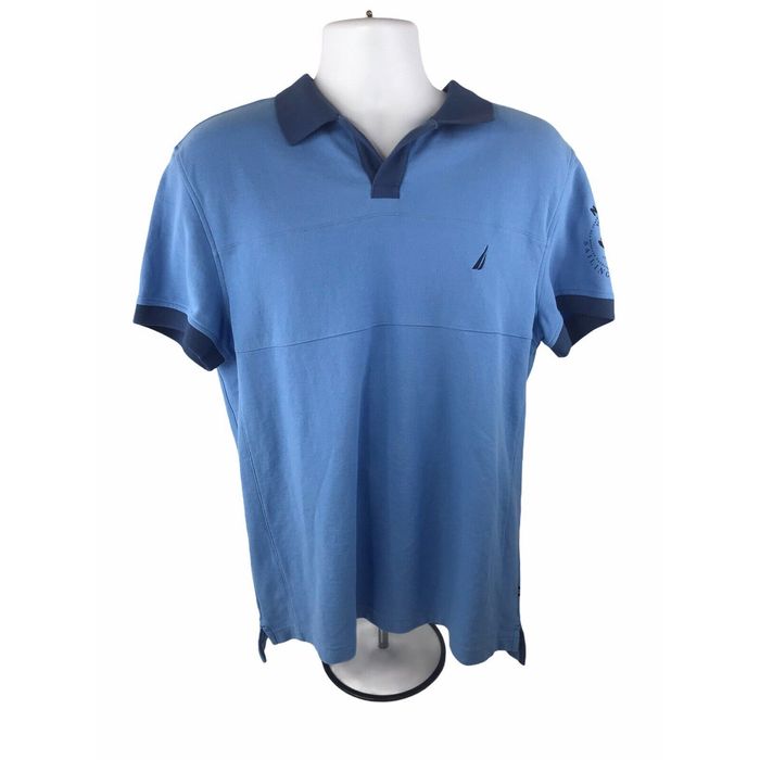 Nautica Nautica Polo Shirt Mens Large Blue Sailing Regatta S/S Shirt ...
