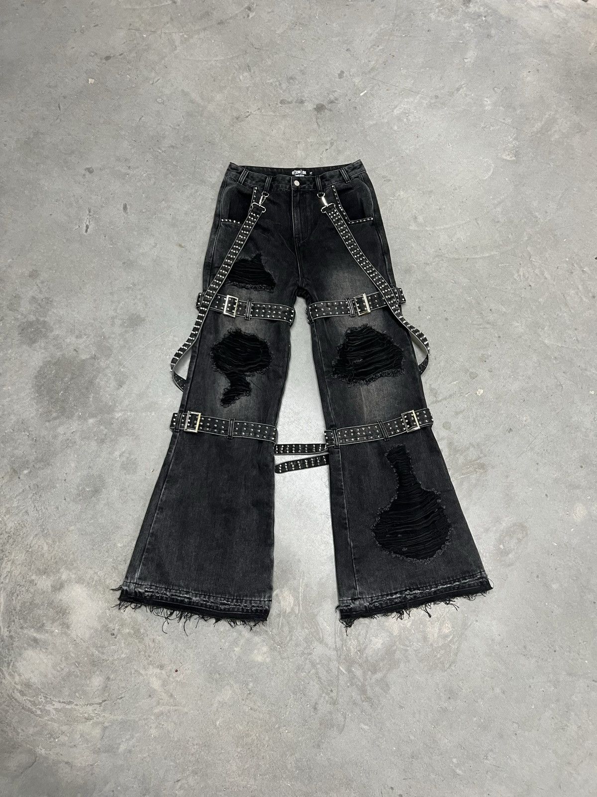 Japanese Brand Heavy Metal Spiked Denim Bondage Pants | Grailed