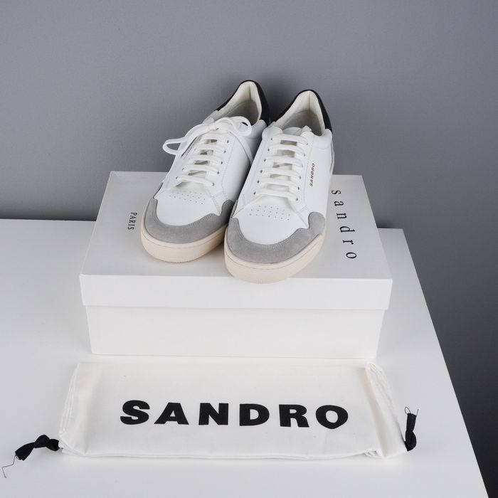 Sandro Sandro paris suede leather logo low top sneakers | Grailed