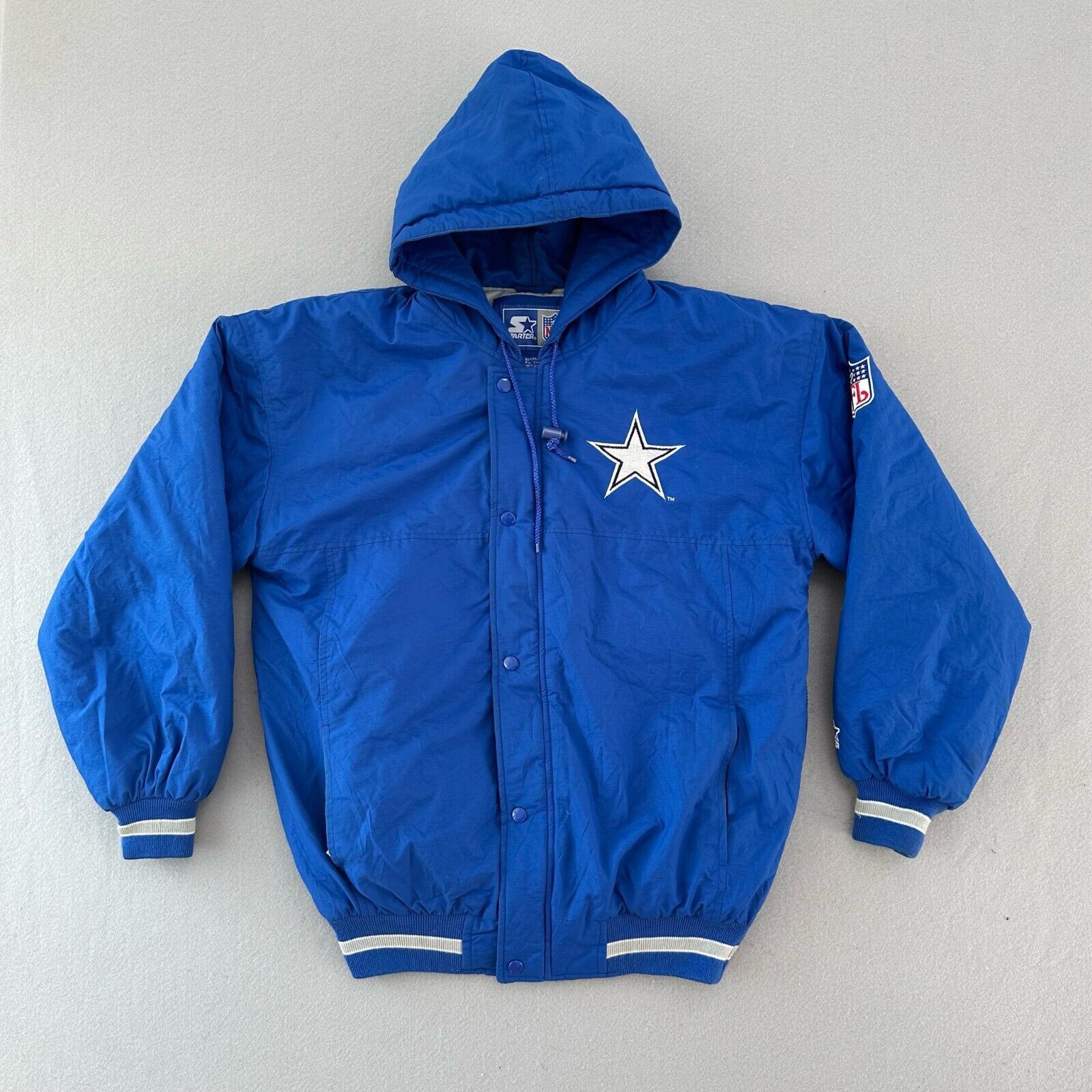 Starter VINTAGE Starter Dallas Cowboys Jacket Adult Medium Blue Hooded ...