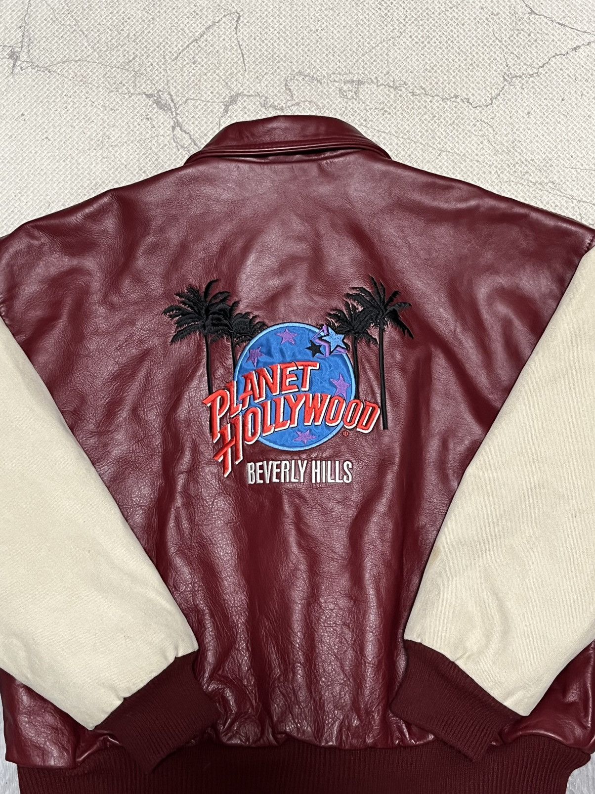 Vintage Vintage 90’s Planet Hollywood Beverly Hills Leather Jacket L ...