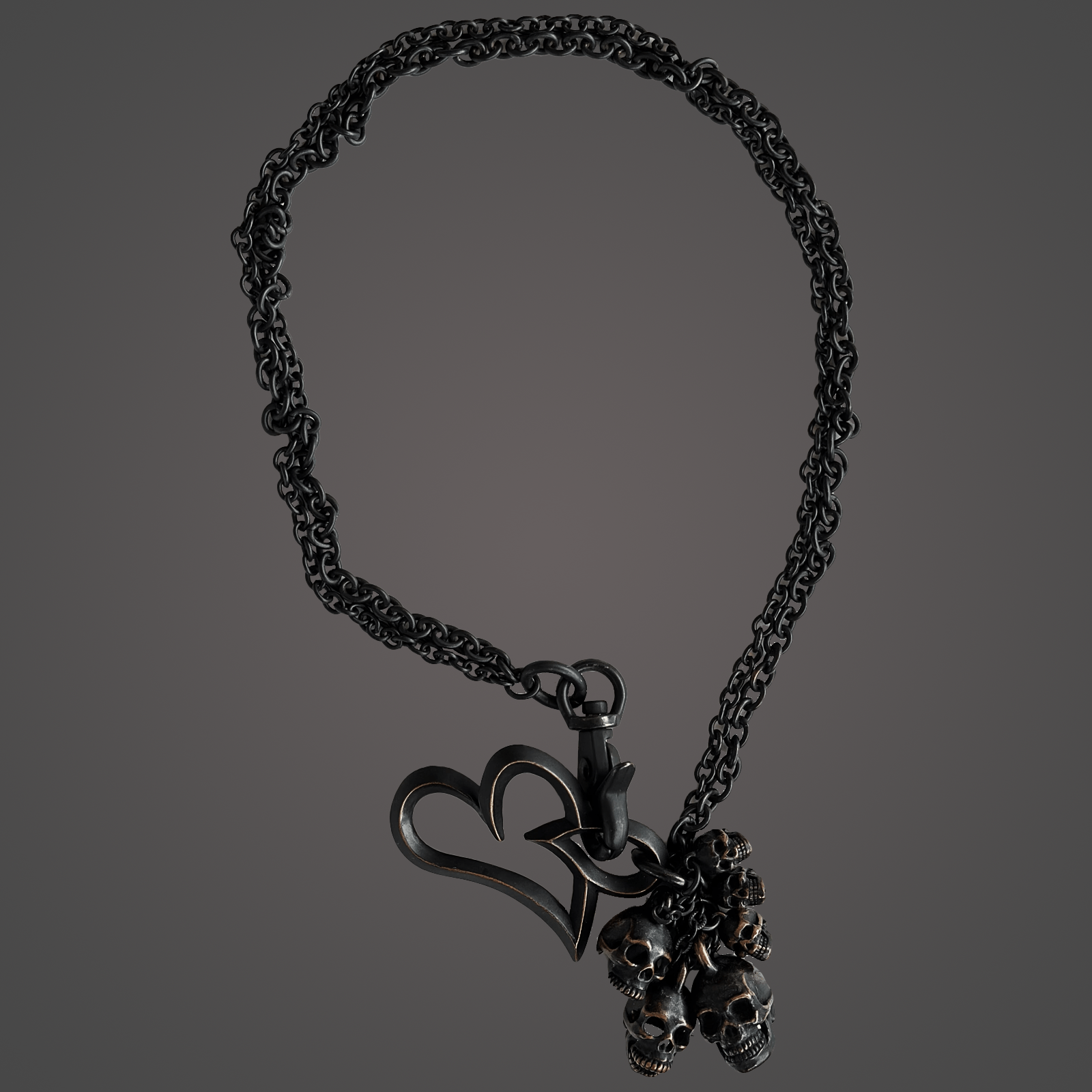 Number (N)ine Number Nine Crying Heart Skull chain | Grailed