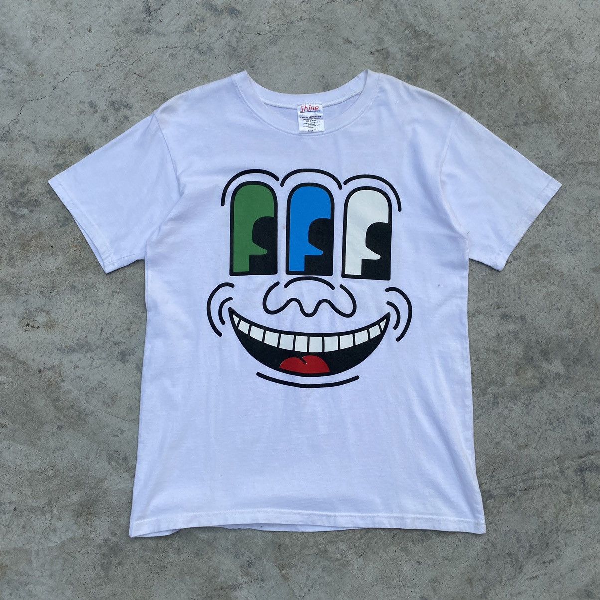 Art × Keith Haring × Vintage Three Eyes Smile Face White Keith Haring ...