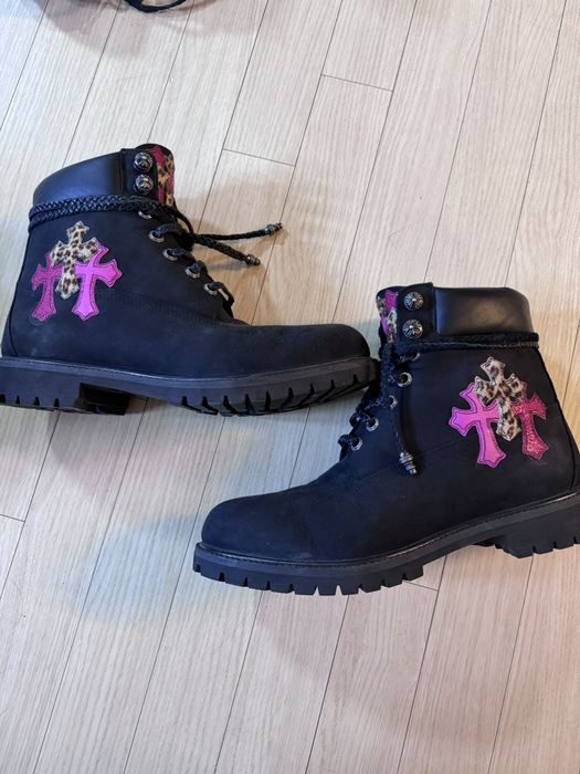 Timberland Chrome hearts X timberland 1of1 6inch gang boots | Grailed