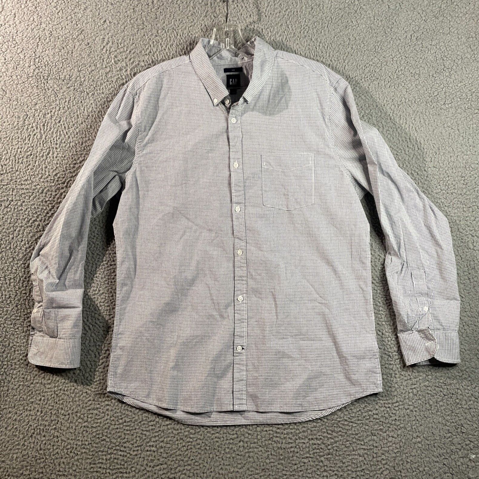 Gap Gap Shirt Mens Extra Large Slim Fit White Checkered Button Western ...