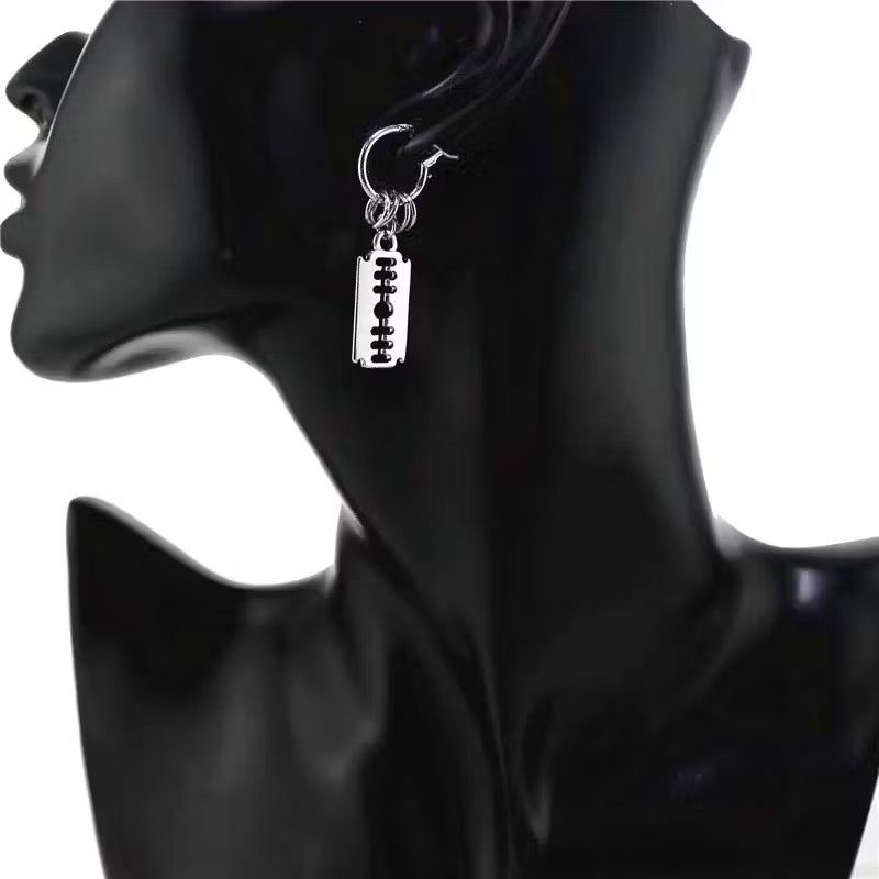 Jewelry × Streetwear × Vintage Razorblade dangling earring punk goth e ...