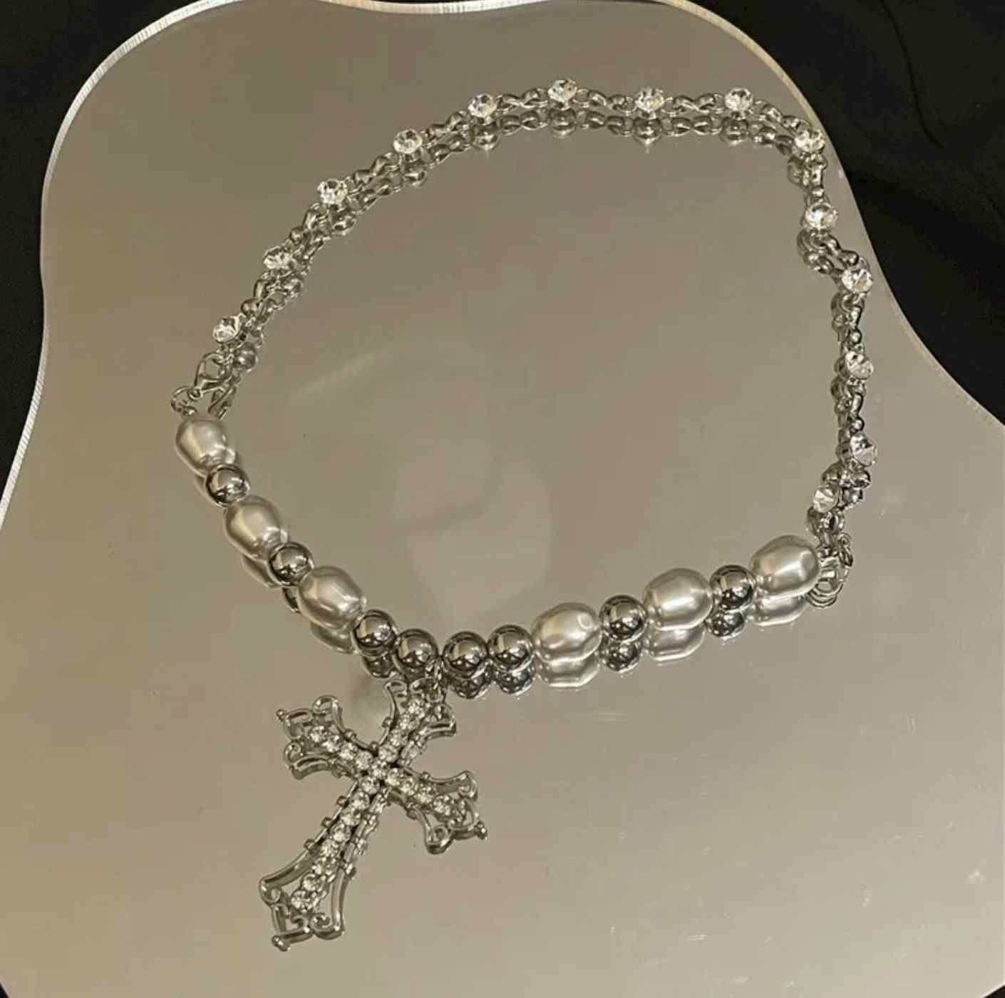 Chain Silver Jewel Cross Goth Chrome God Necklace Jesus Chain | Grailed