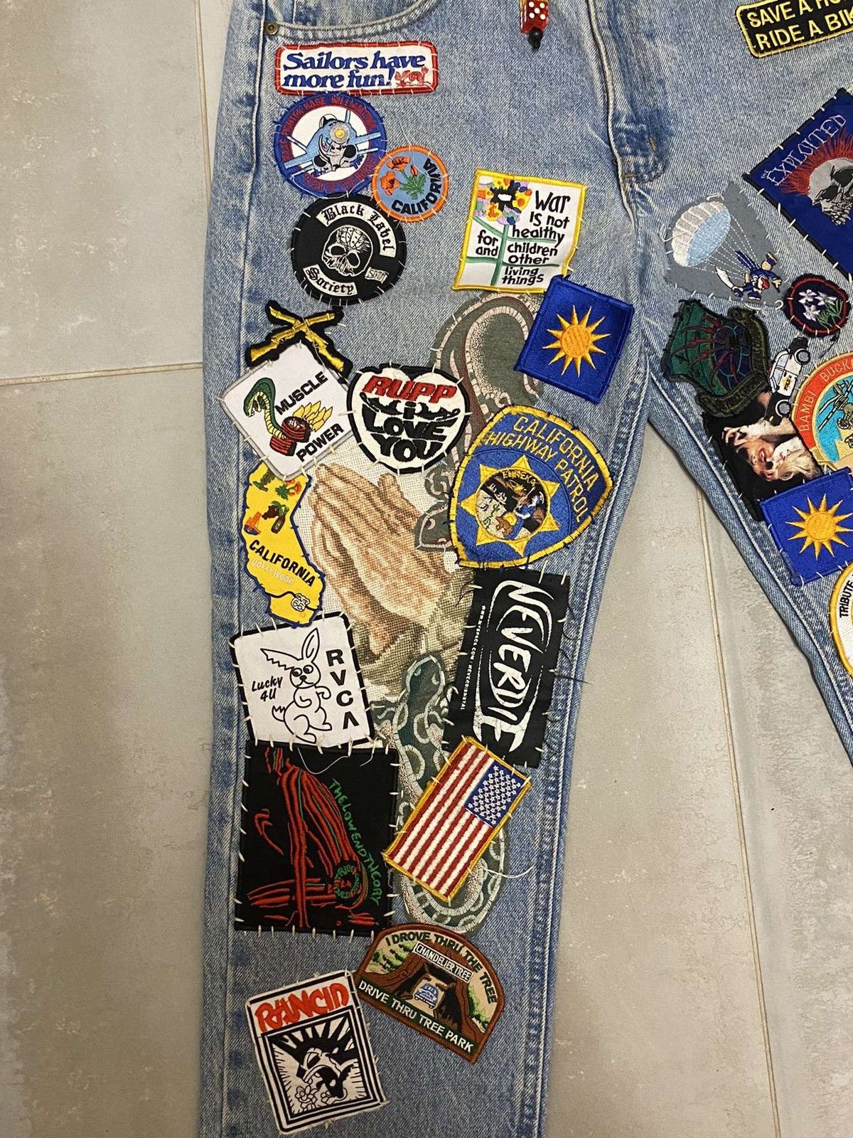 Vintage Custom 1of1 carrhart patch pants | Grailed