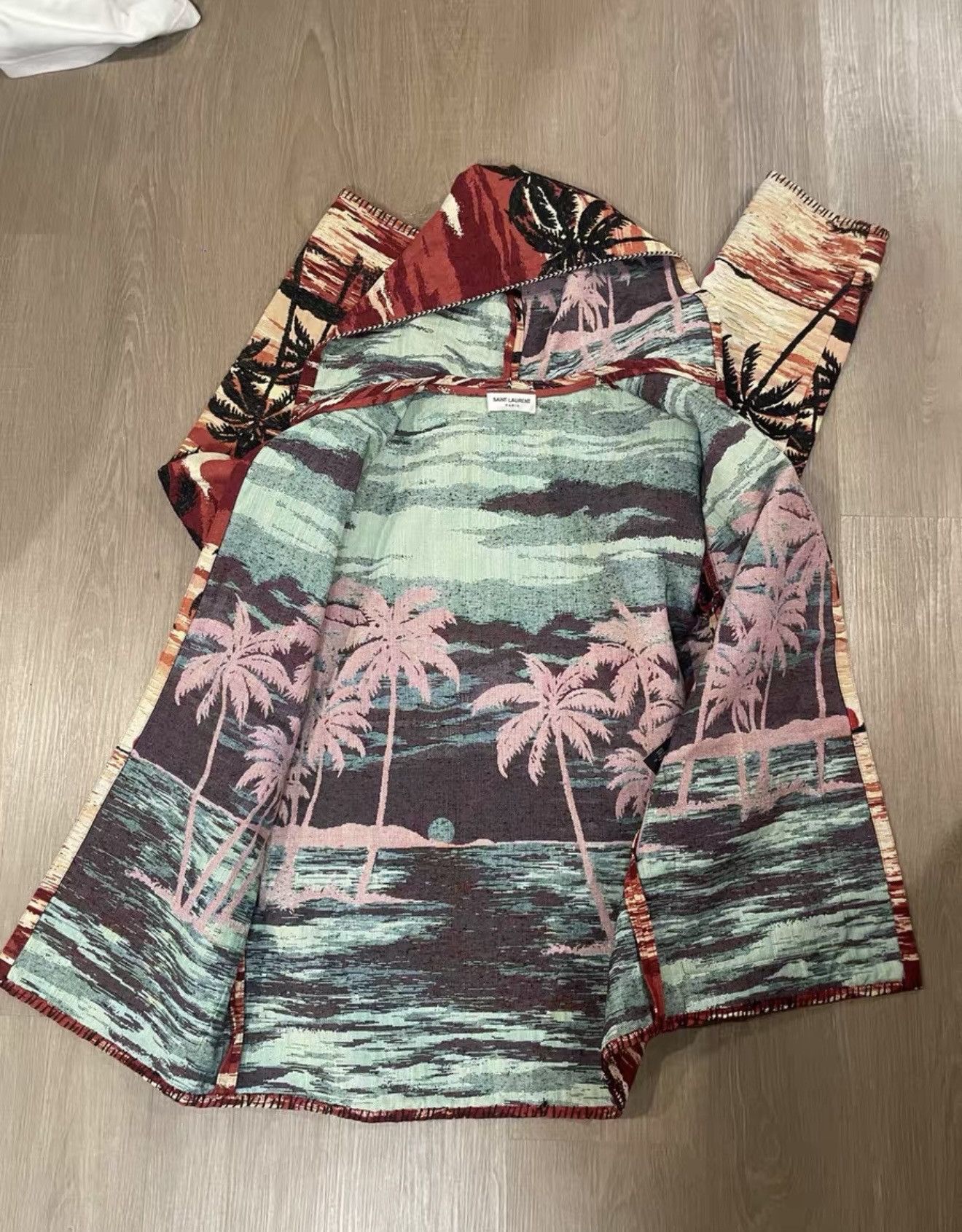 Saint Laurent Paris Saint Laurent 16SS Palm Tree Cape Jacket | Grailed