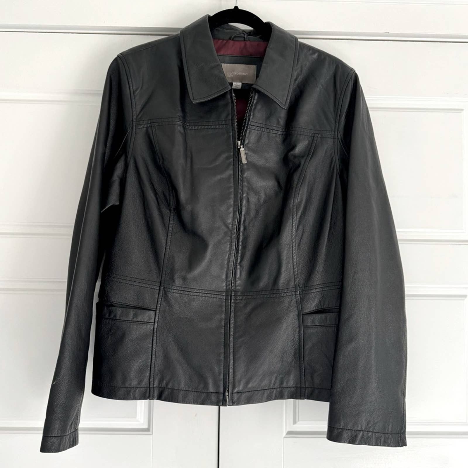 Croft & Barrow Croft & Barrow Leather Bomber Zip-Up Jacket, Large | Grailed