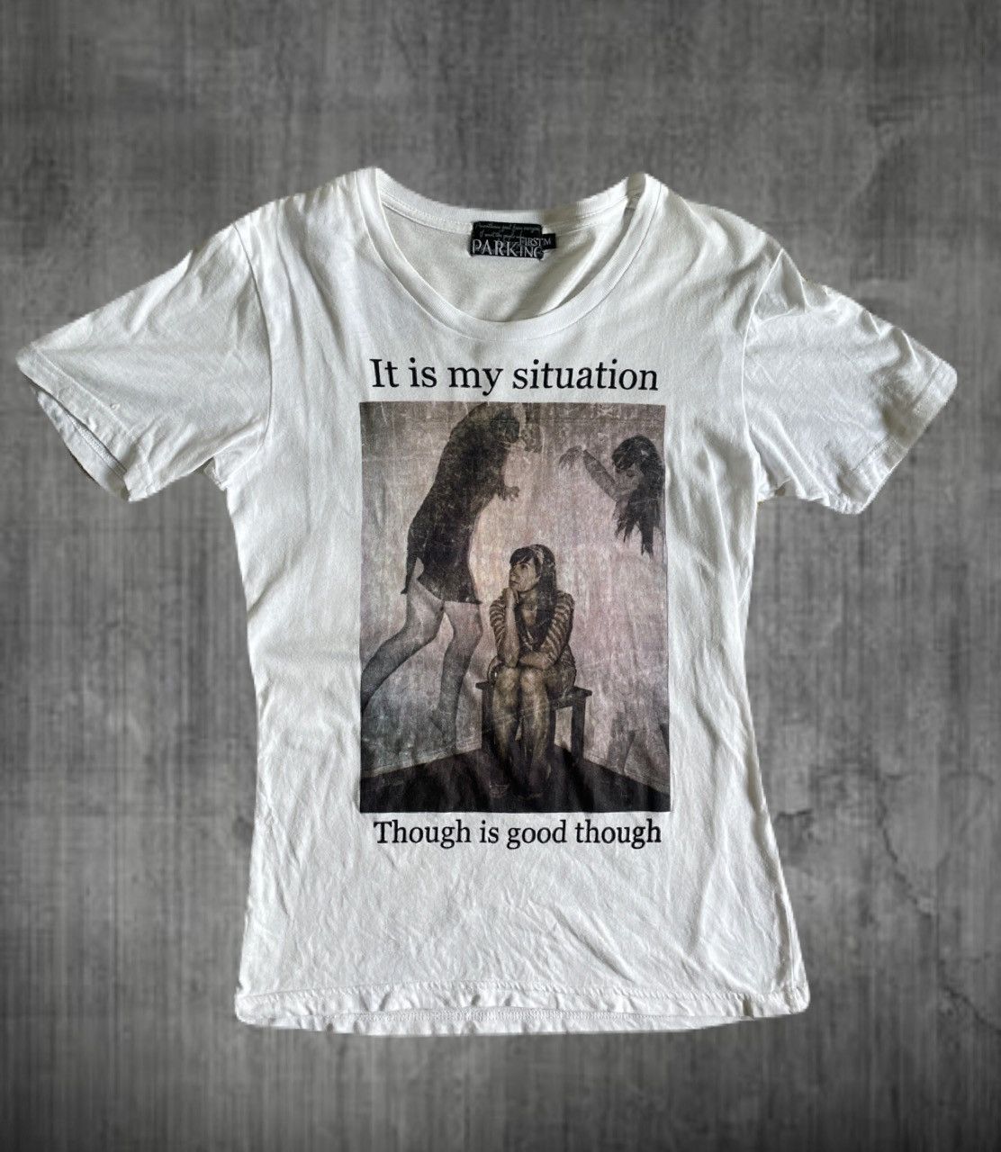 If Six Was Nine 2000s Japanese archive Vkei Poem Graphic Slim-Fit Tee ...
