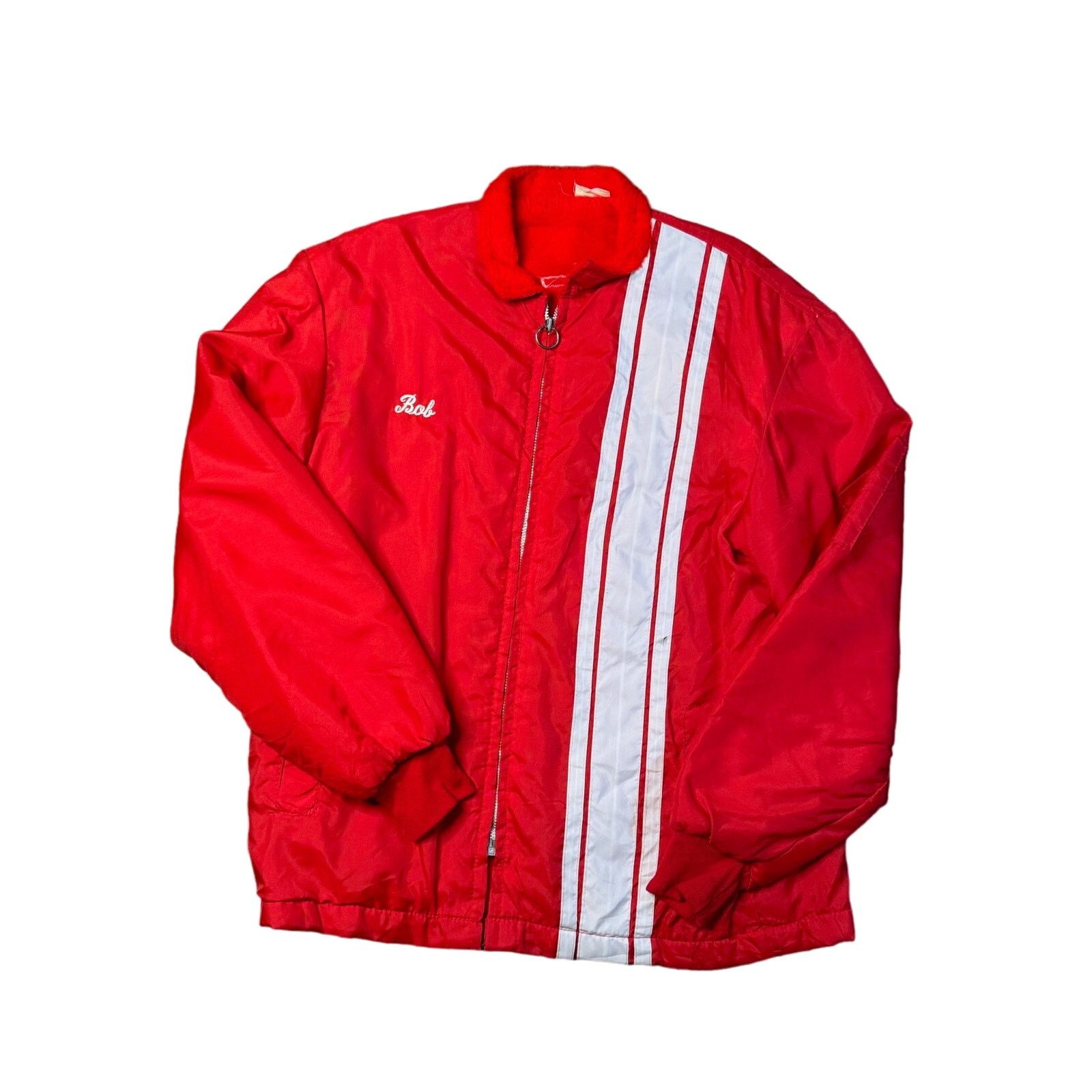 Vintage Vintage Red Lined Windbreaker Jacket Chamberlain Fire | Grailed