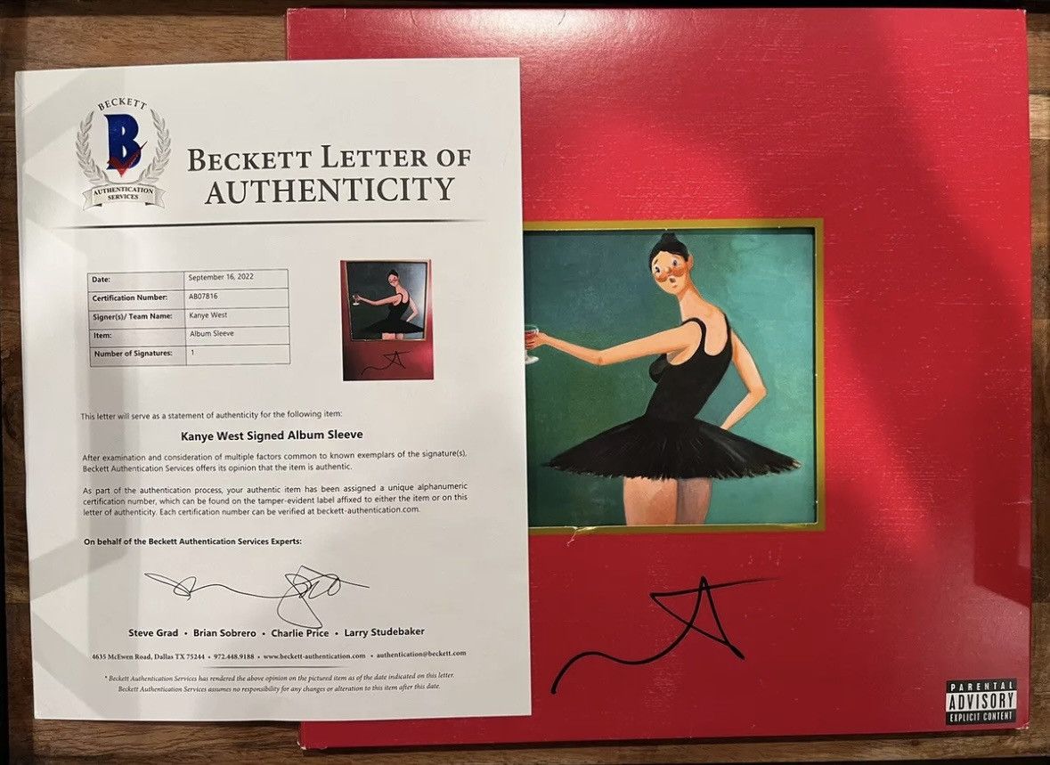 Kanye West My beautiful dark twisted fantasy vinyl signed | Grailed
