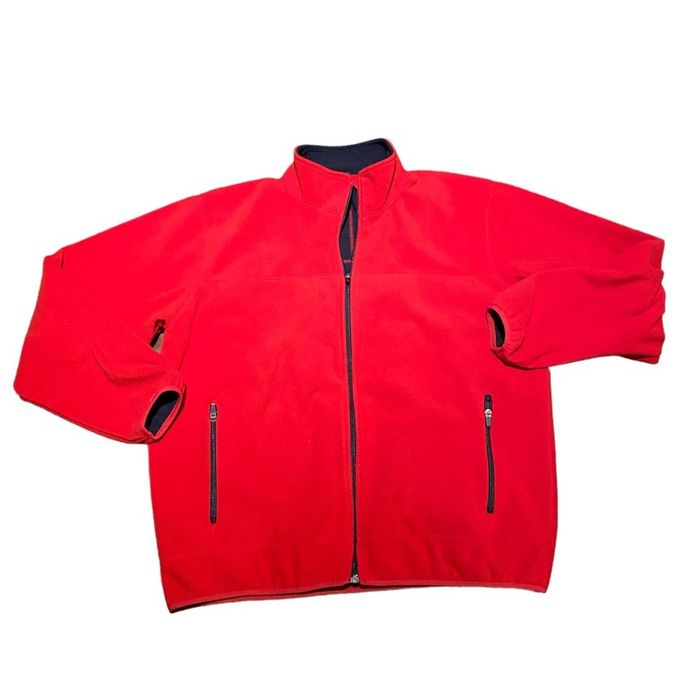Lands End Lands End Mens Xl Bright Red Super Soft Mens Fleece Jacket