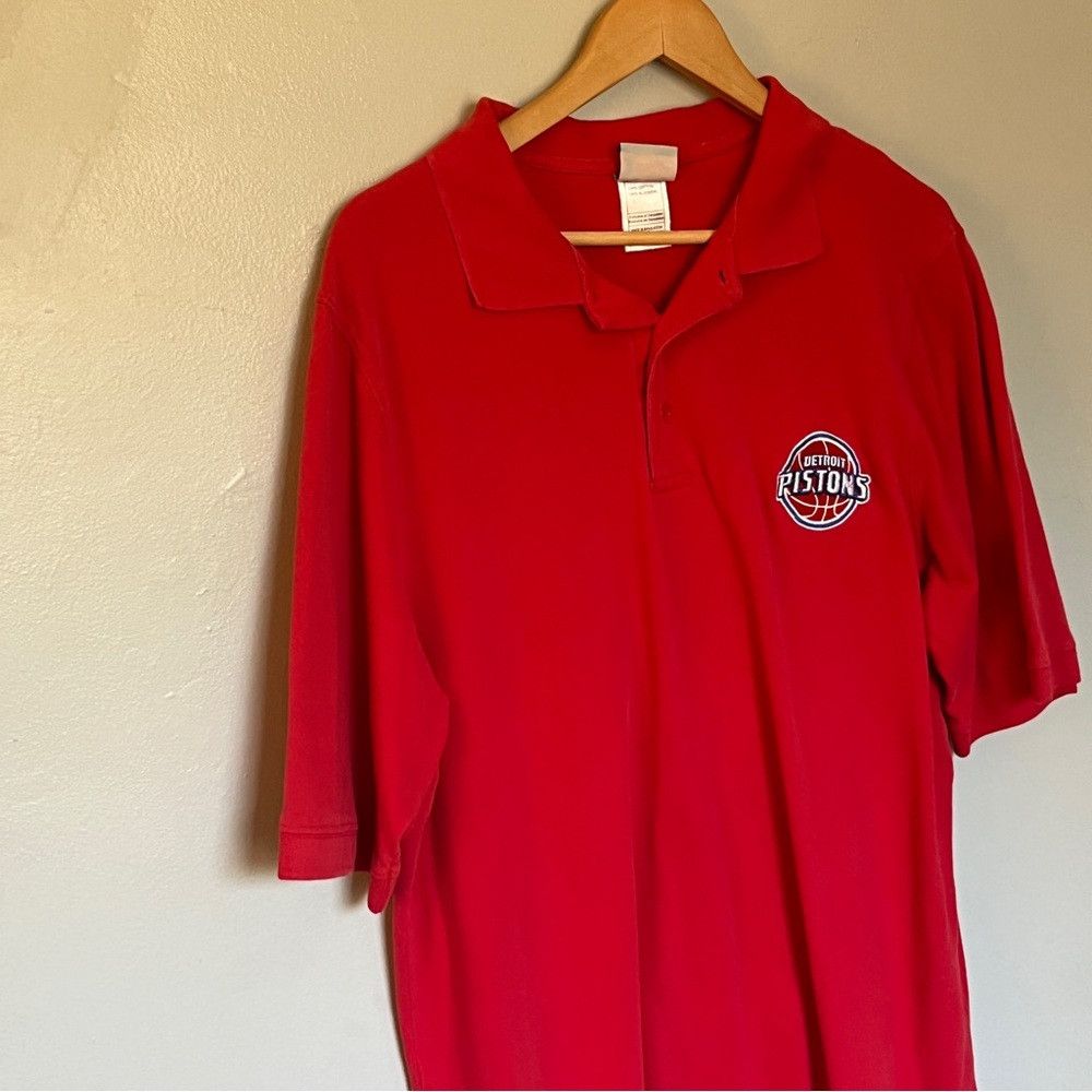 NBA NBA Detroit Pistons Polo Shirt Men’s Red XXL 2XL | Grailed