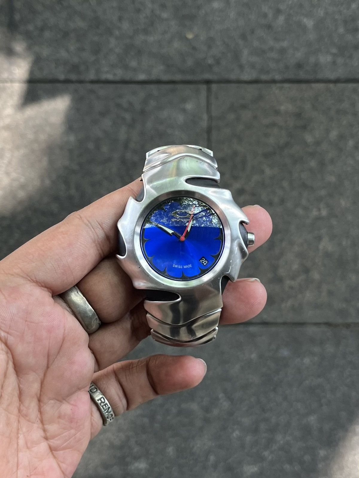 Oakley (SOLD PAYPAL) Oakley Blade II Brushed Sunburst Blue Watch | Grailed