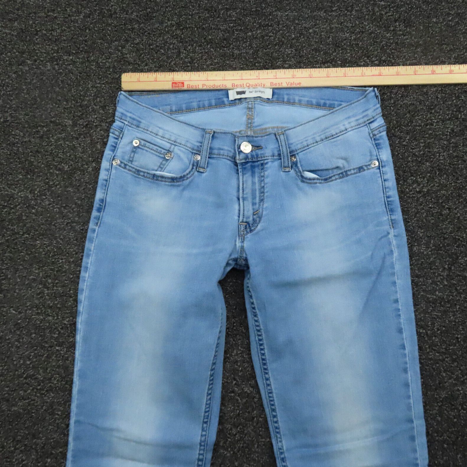 Levi's Levis 524 Jeans Womens 9 Blue Straight Cut Denim Stretch Medium ...