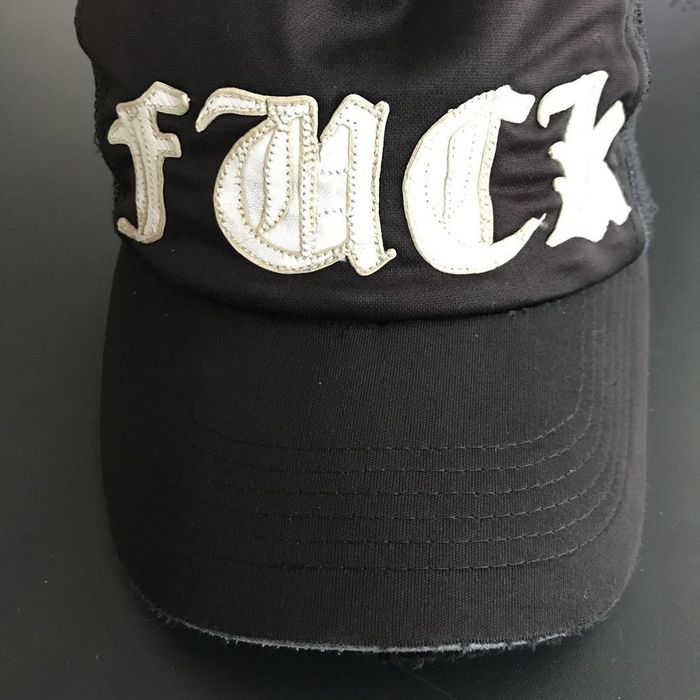 Chrome Hearts Chrome hearts leather patch fuck hat | Grailed
