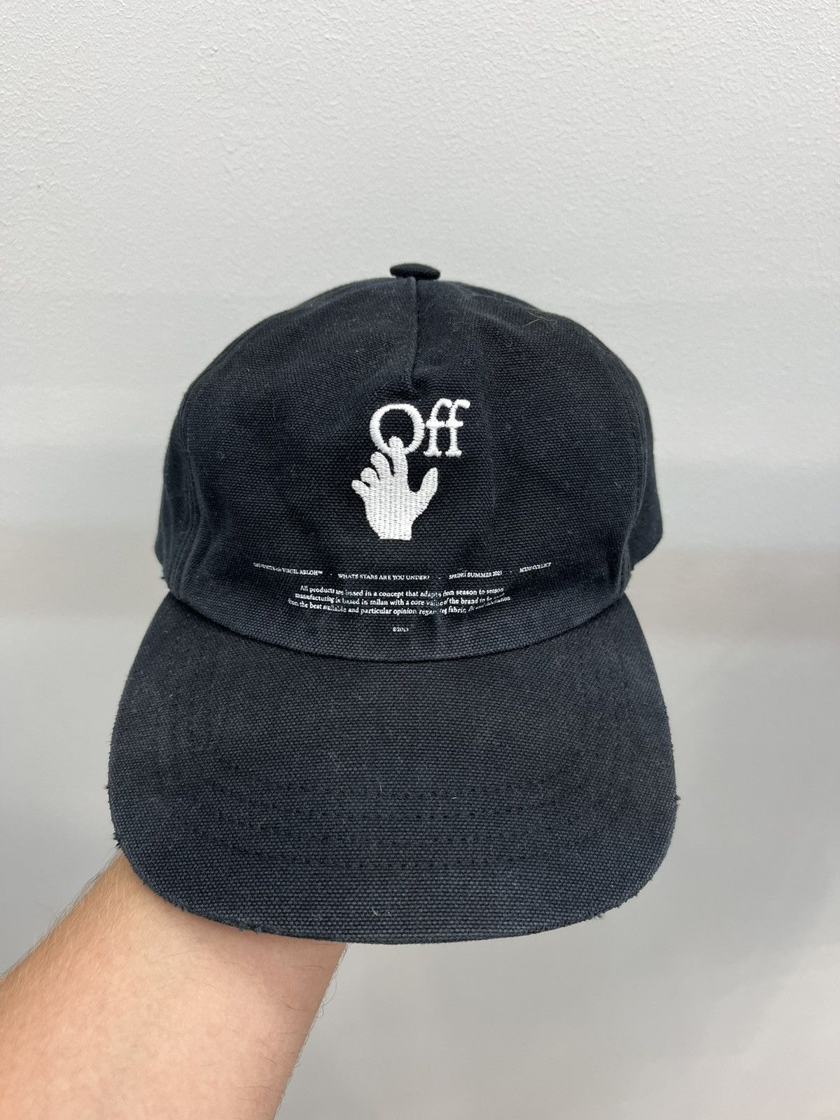 Off-White Off-White Hands Off Distressed Cap | Grailed