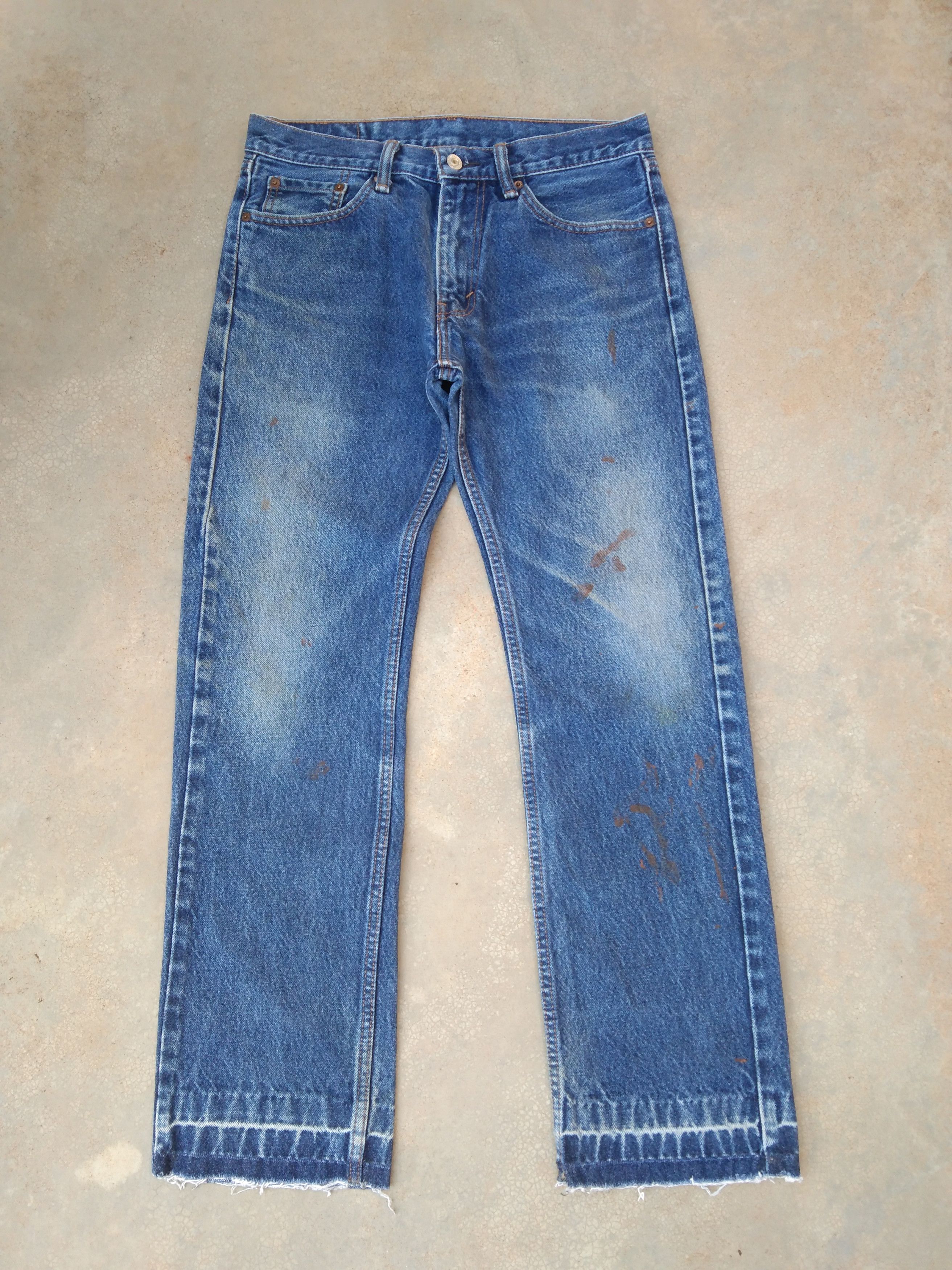 Jean × Levi's × Vintage Vintage Levi's Jeans 505 Released Hem Distressed Denim 30x29 | Grailed