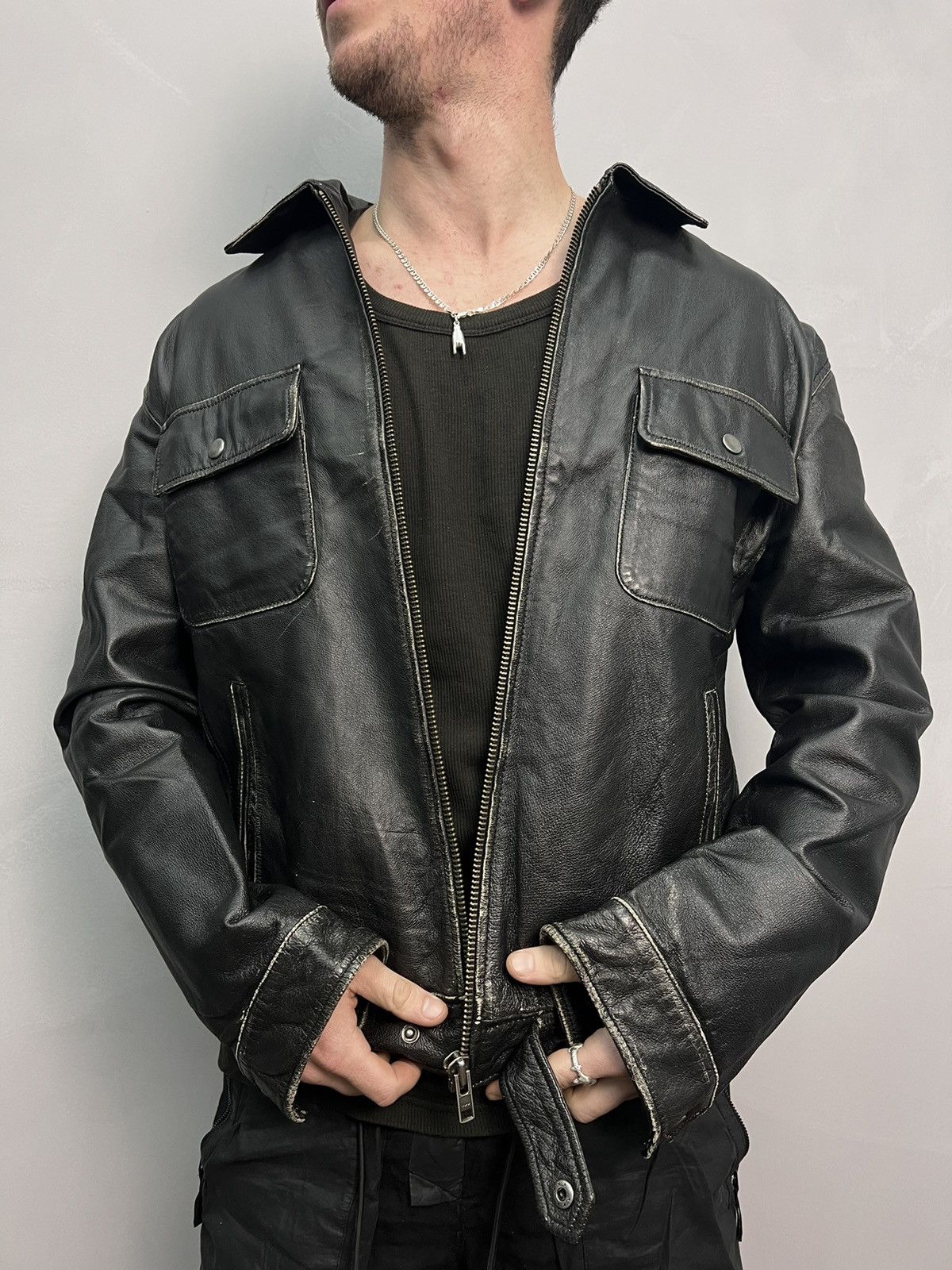 Avant Garde × Genuine Leather × Leather Jacket VTG Leather BOMBER ...