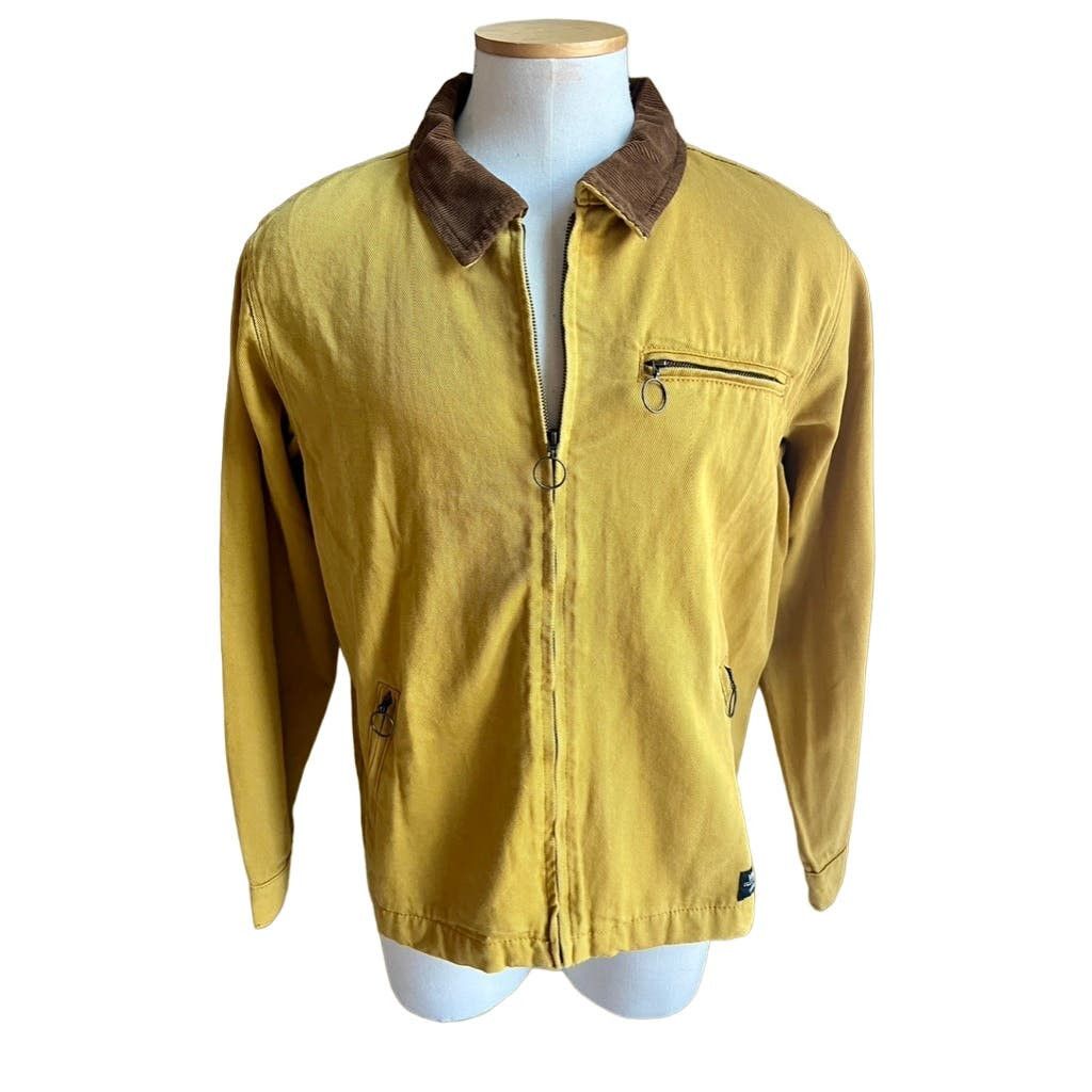 WeSC WESC unisex yellow/honey full zip denim station work jacket | Grailed