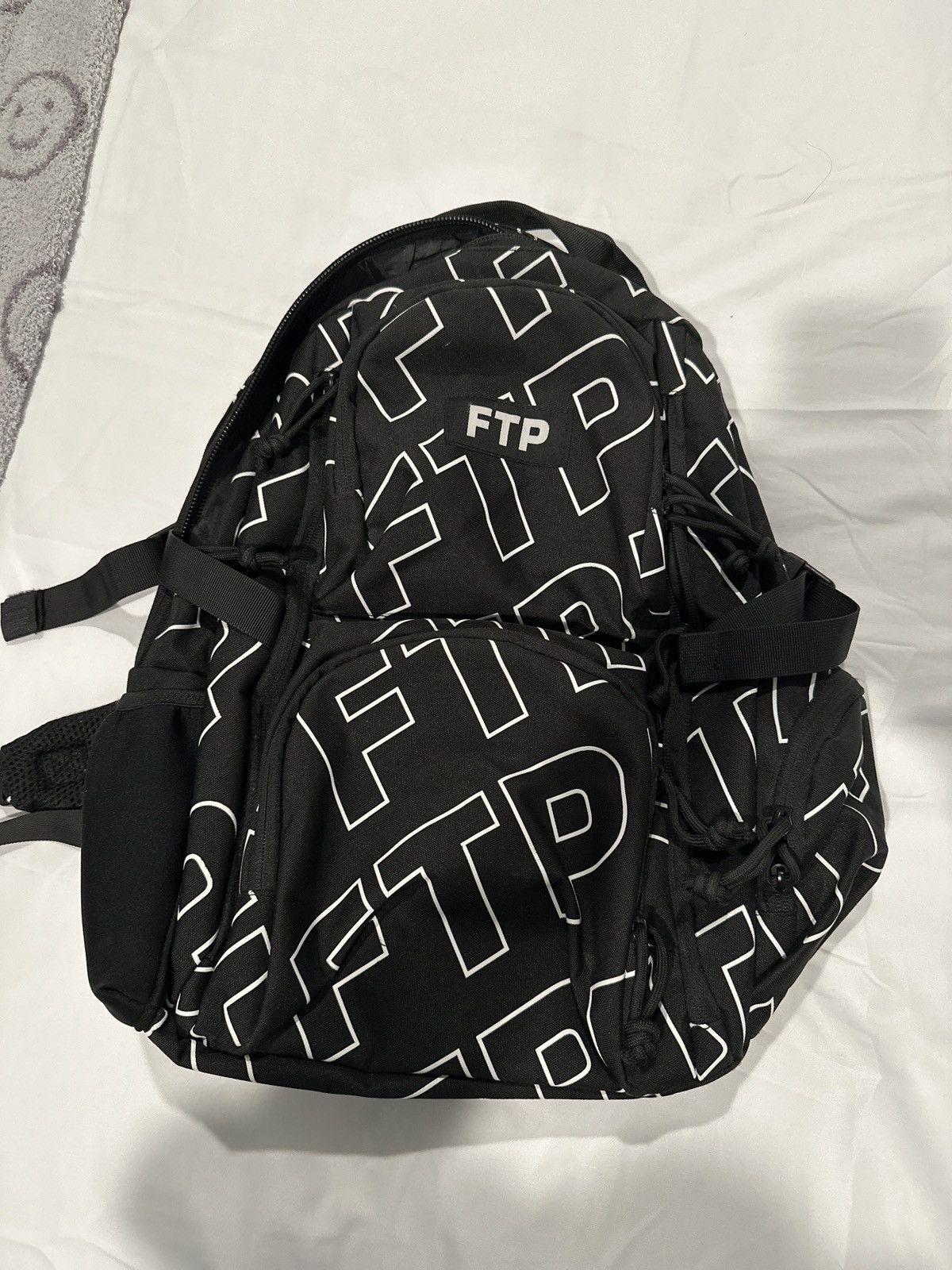 Fuck The Population FTP ALL OVER OUTLINE PRINT BACKPACK BLACK | Grailed
