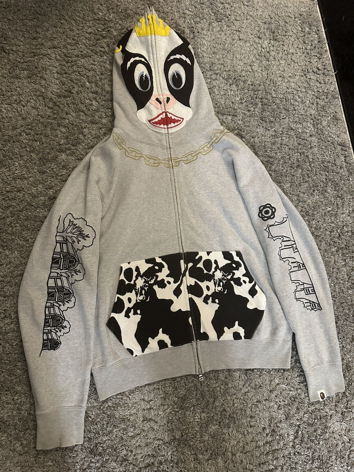 Bape Holstein Cow Full Zip Hoodie | Grailed