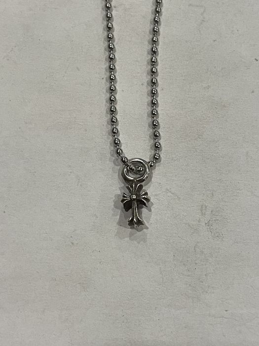 Chrome Hearts Chrome Hearts Cross Pendant Ball Chain Silver Necklace ...