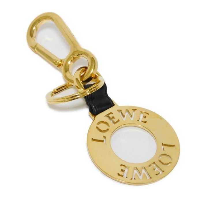 Loewe LOEWE Keychain Logo Medal Key Ring Round Die Cut Gold Circle ...