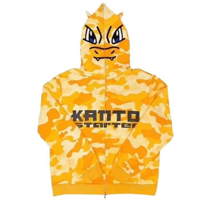 Pokemon Yellow Camo Camouflage Pokemon Charizard Full Zip Hoodie | Grailed